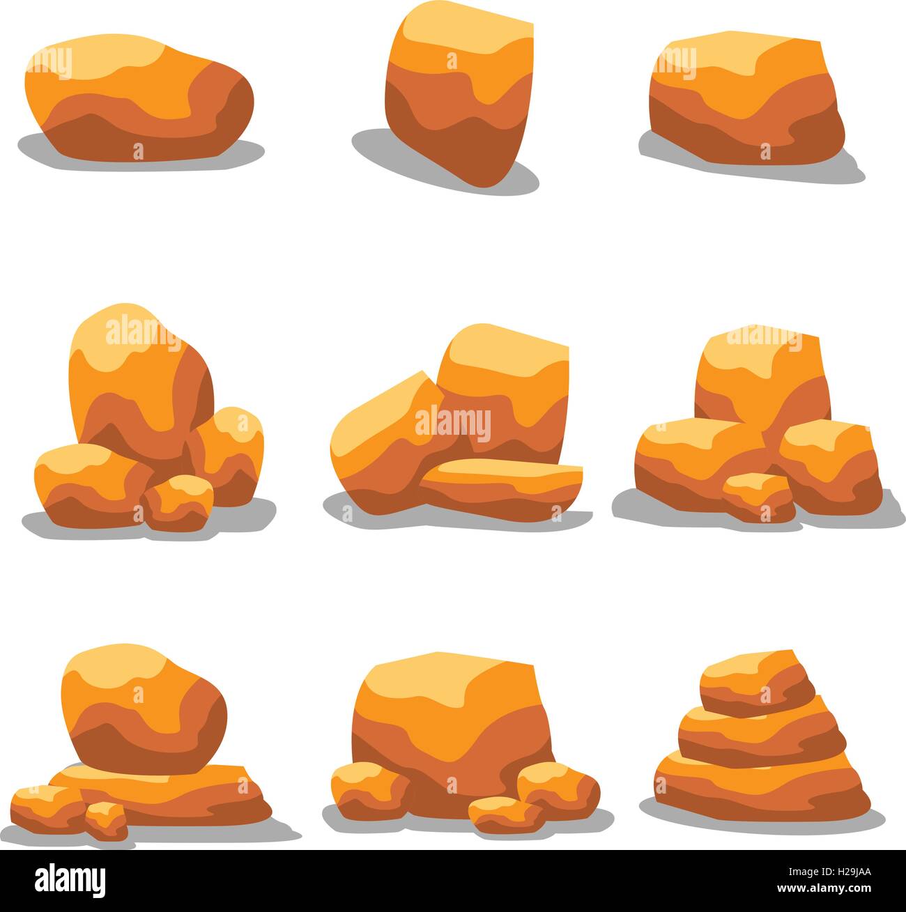 Illustration of golden rock set vector Stock Vector Image & Art - Alamy