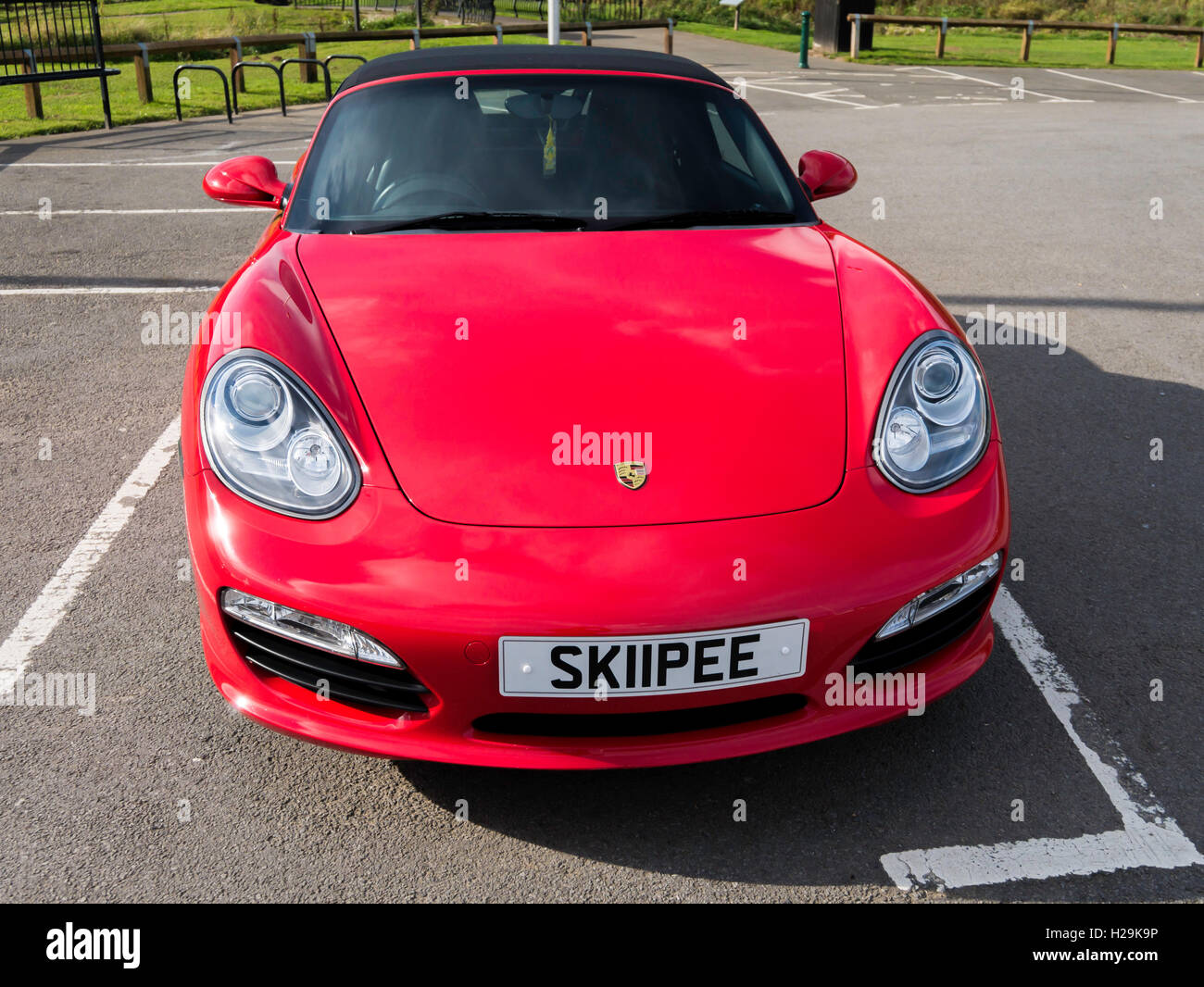 A red Porsche Boxter S sports roadster motor car Stock Photo - Alamy