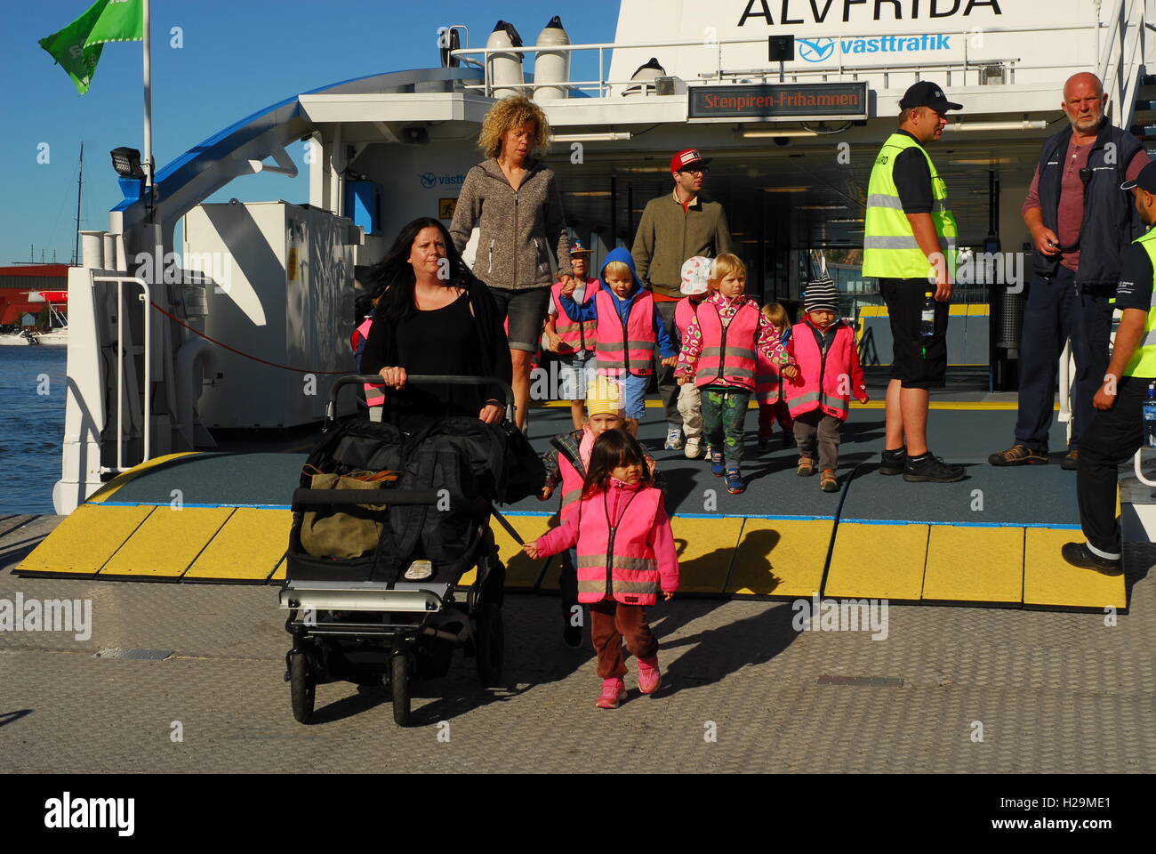 Children leaving ferry hi-res stock photography and images - Alamy