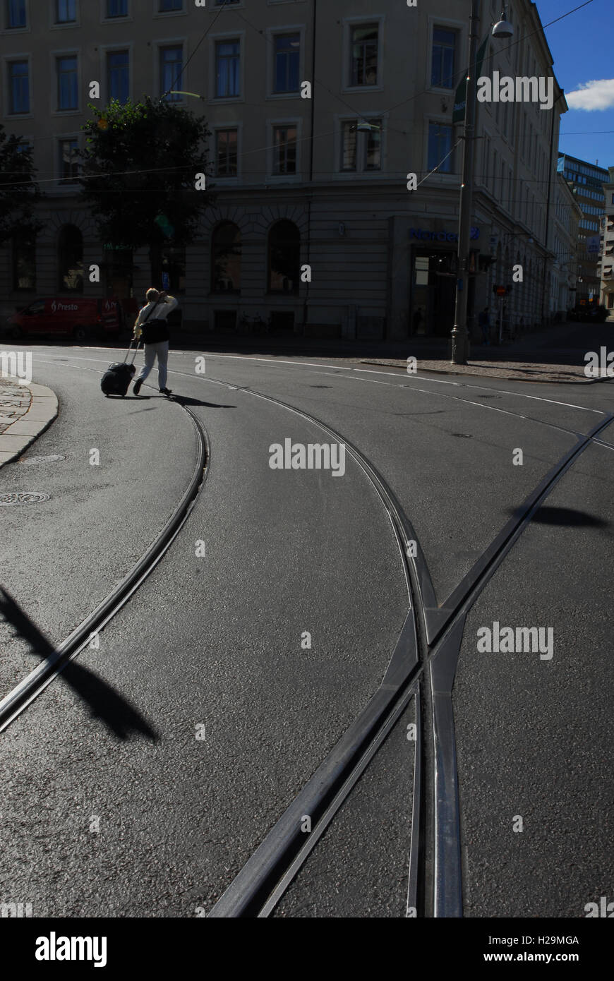 Sweden, Gothenburg, Goteborg, Tram lines Stock Photo - Alamy
