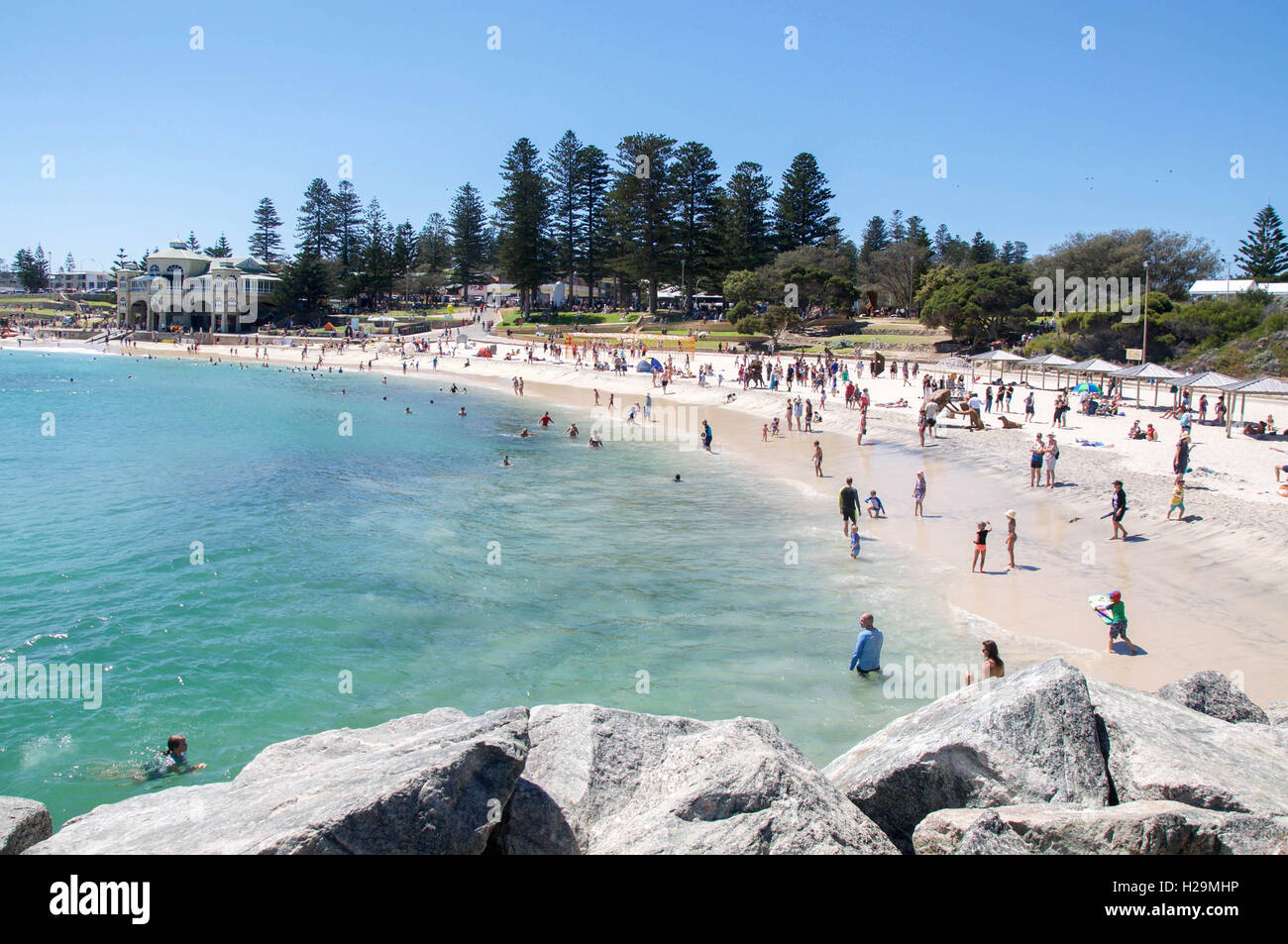 Cottesloe,WA,Australia-March 12,2016:View over Cottesloe Beach with ...