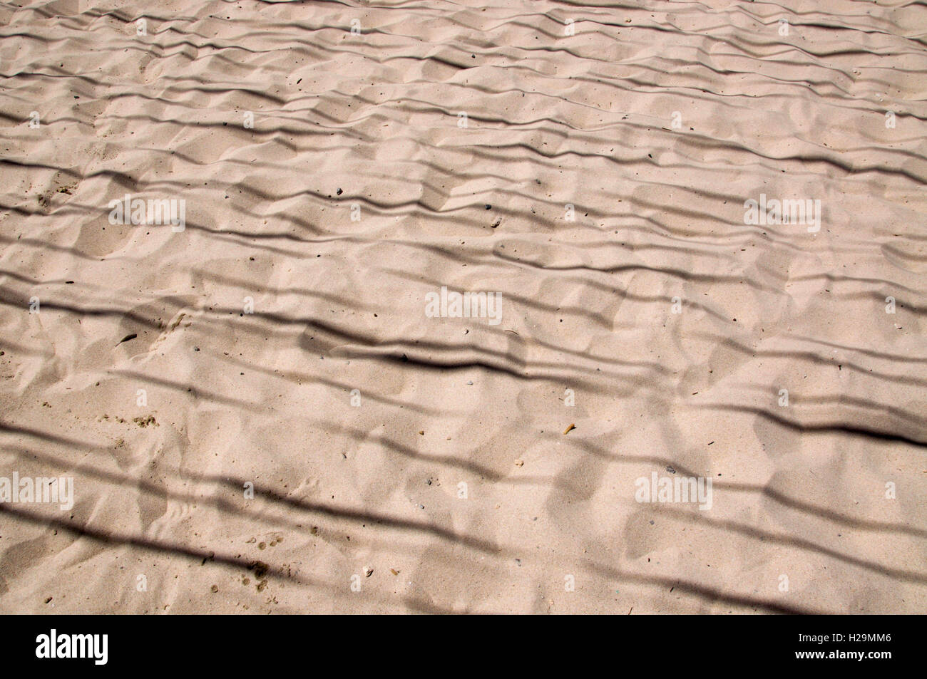 Shadow lines on tan, textured beach sand in Western Australia Stock ...