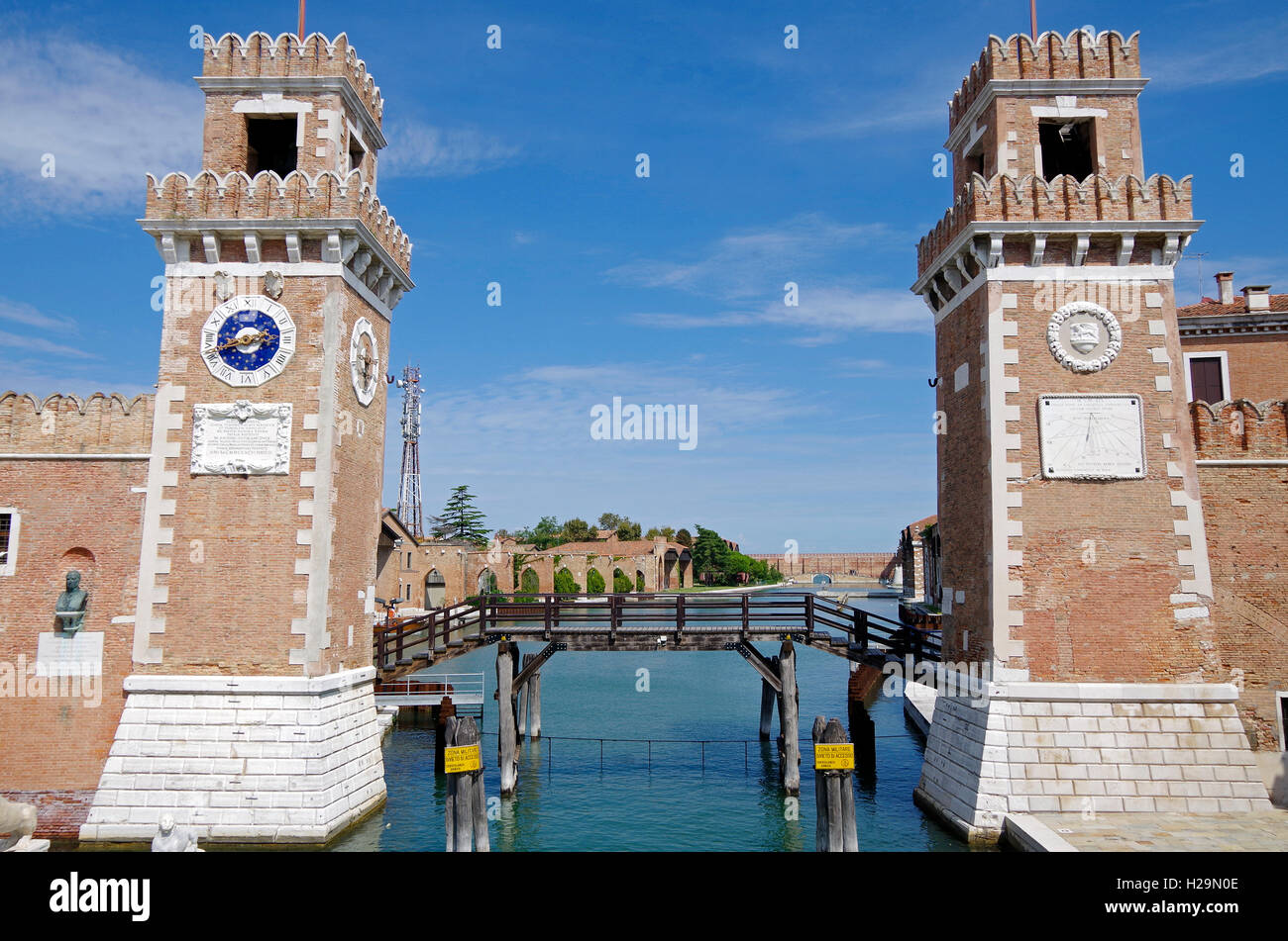 Venice, Italy. Water gate to Arsenale complex Stock Photo - Alamy