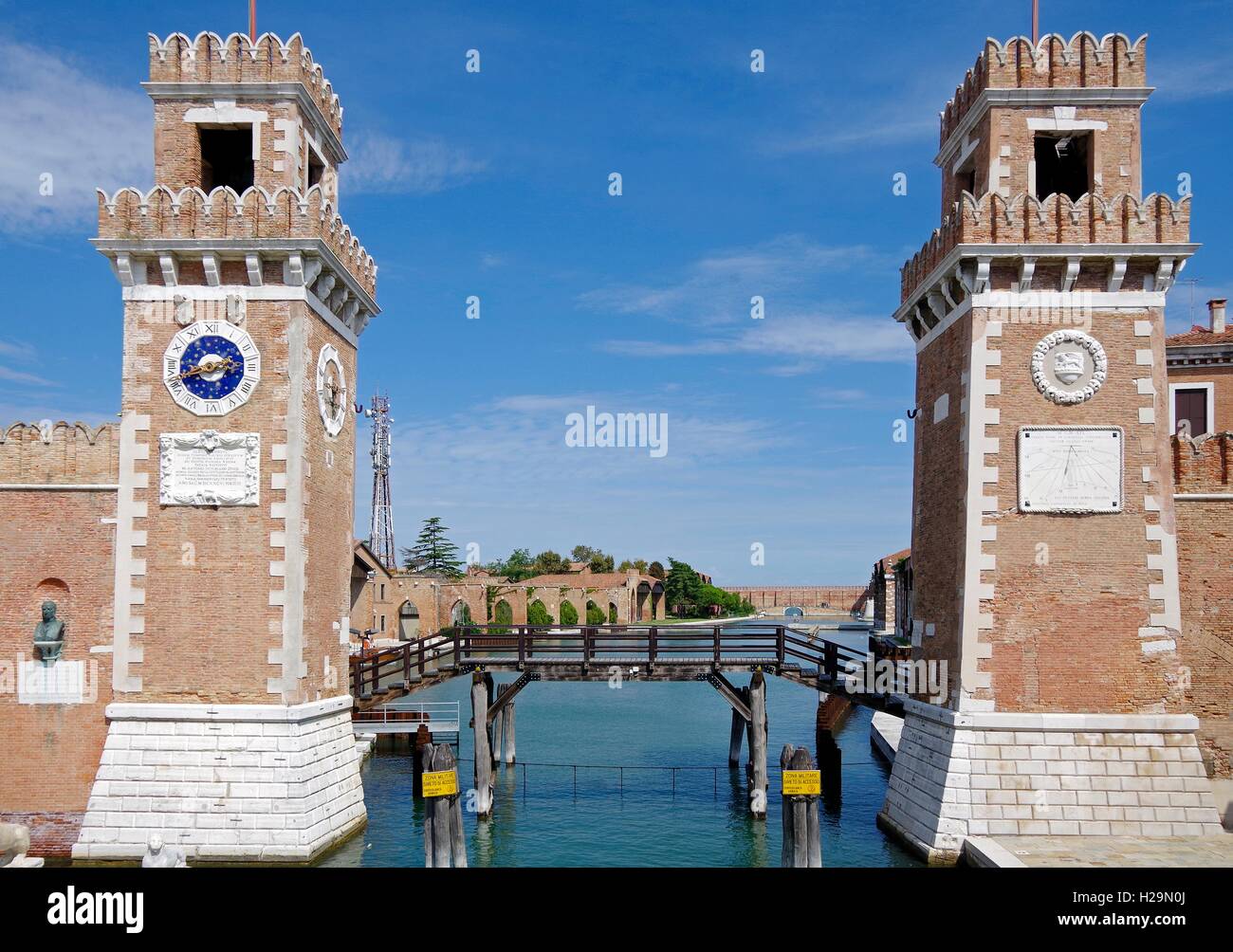 Venice, Italy. Water gate to Arsenale complex Stock Photo - Alamy
