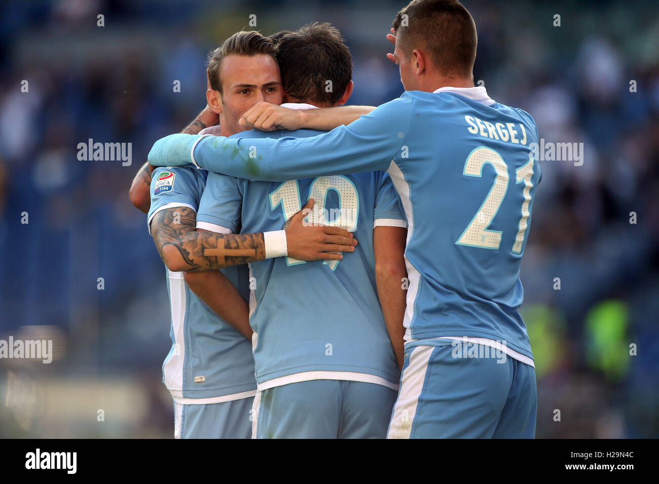 Rome, Italy. 25th September, 2016. Lulic score the gol and celebrates ...