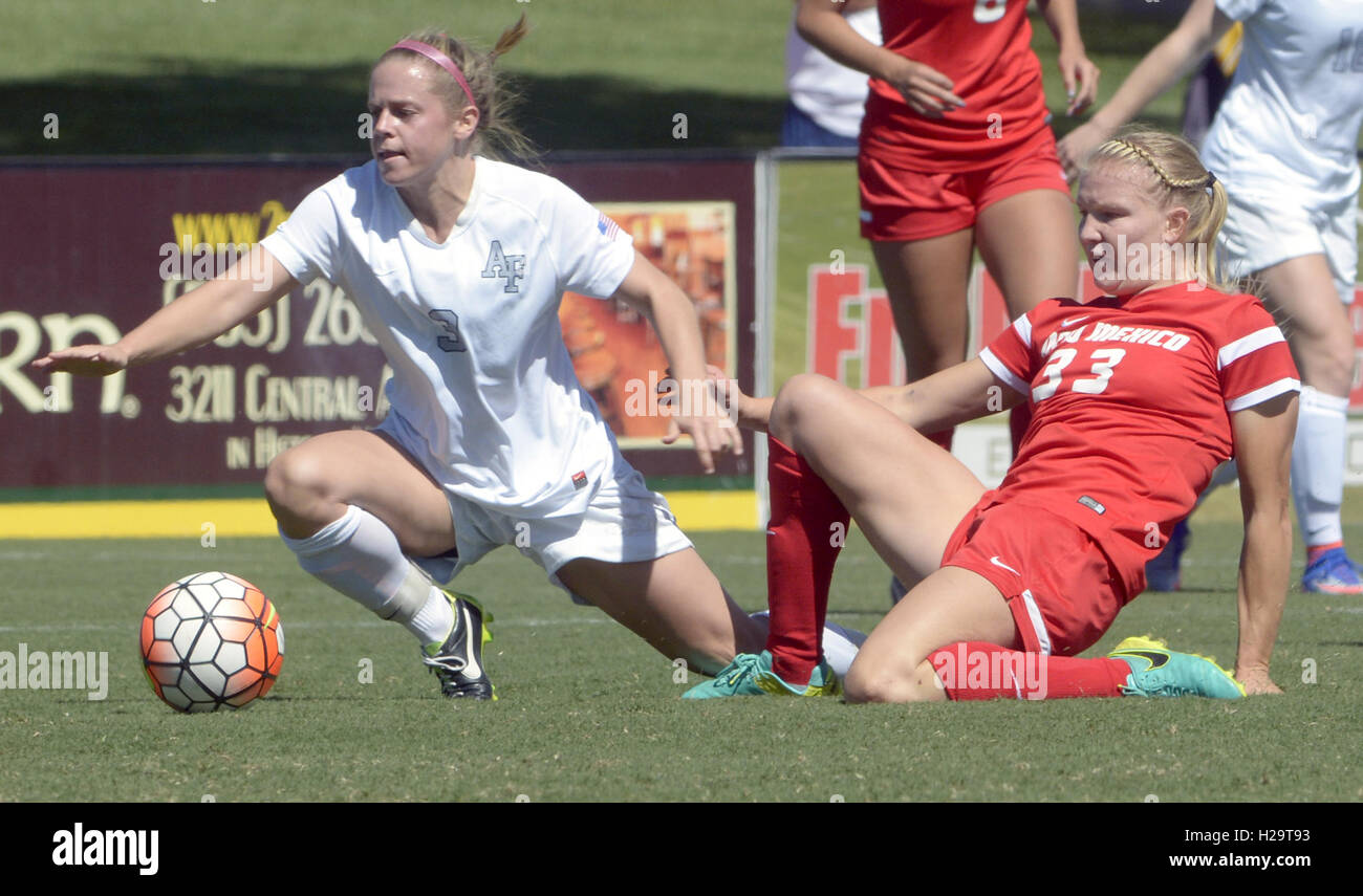 Usa. 25th Sep, 2016. SPORTS -- Air Force's Alison Skidmor, left, and ...
