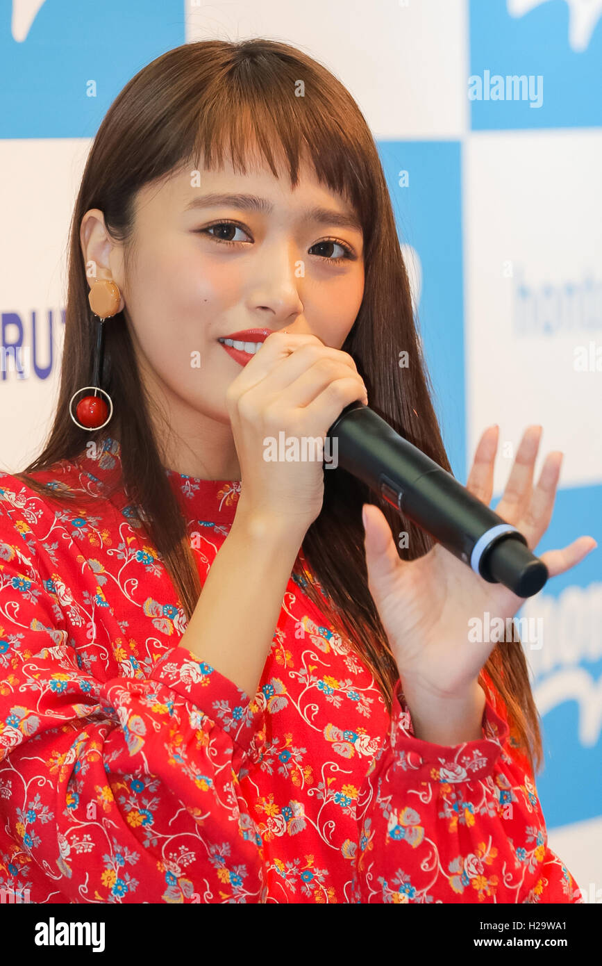 Japanese model Chihiro Kondo speaks during a talk show for her book CHIPI! at Tokyo ...