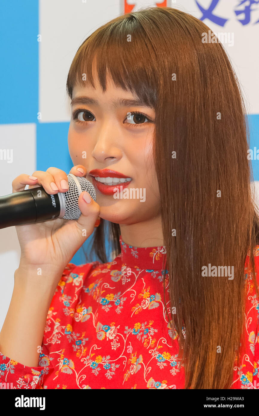 Japanese model Chihiro Kondo speaks during a talk show for her book CHIPI! at Tokyo ...