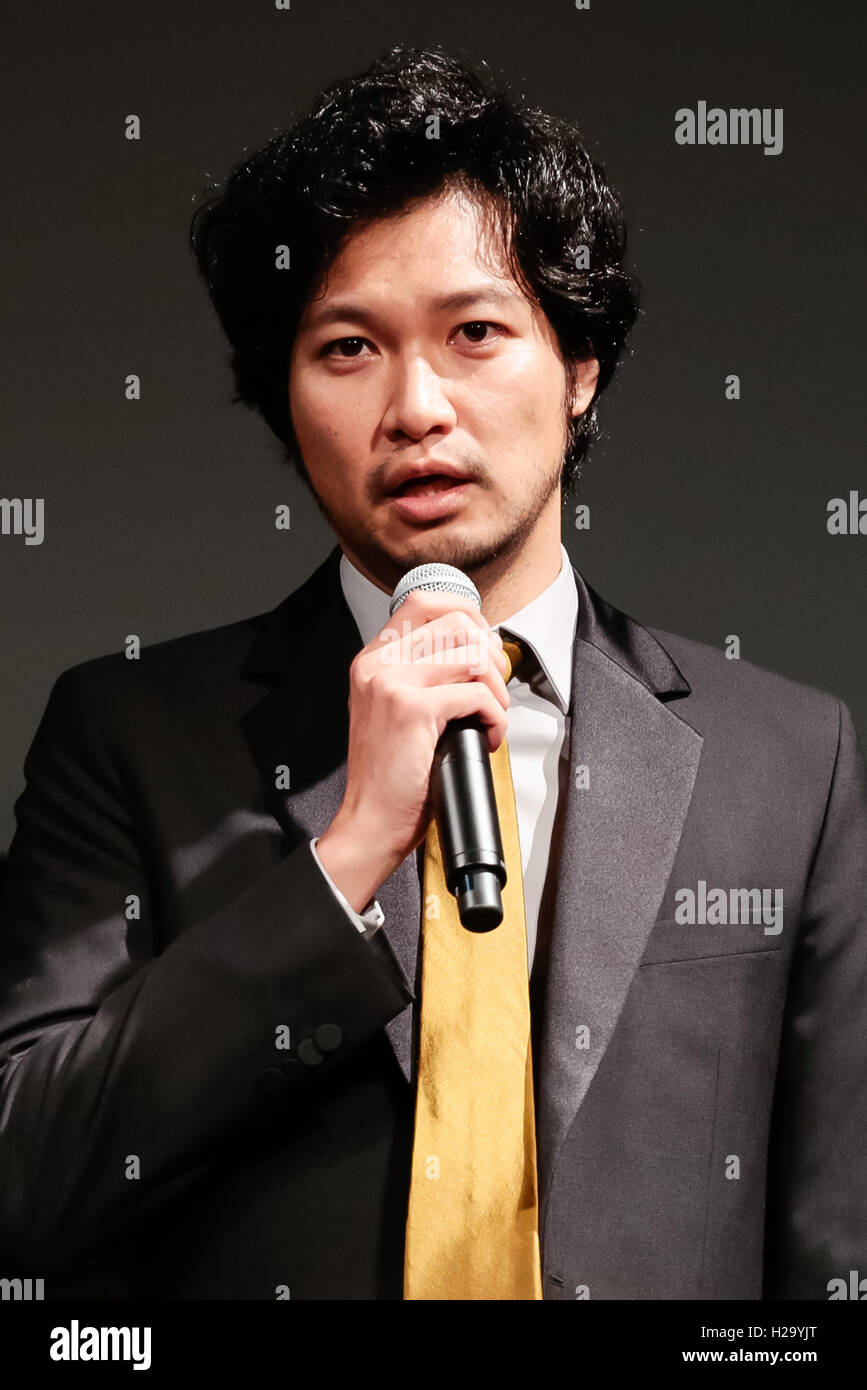 Japanese actor Munetaka Aoki speaks during a press conference for the ...