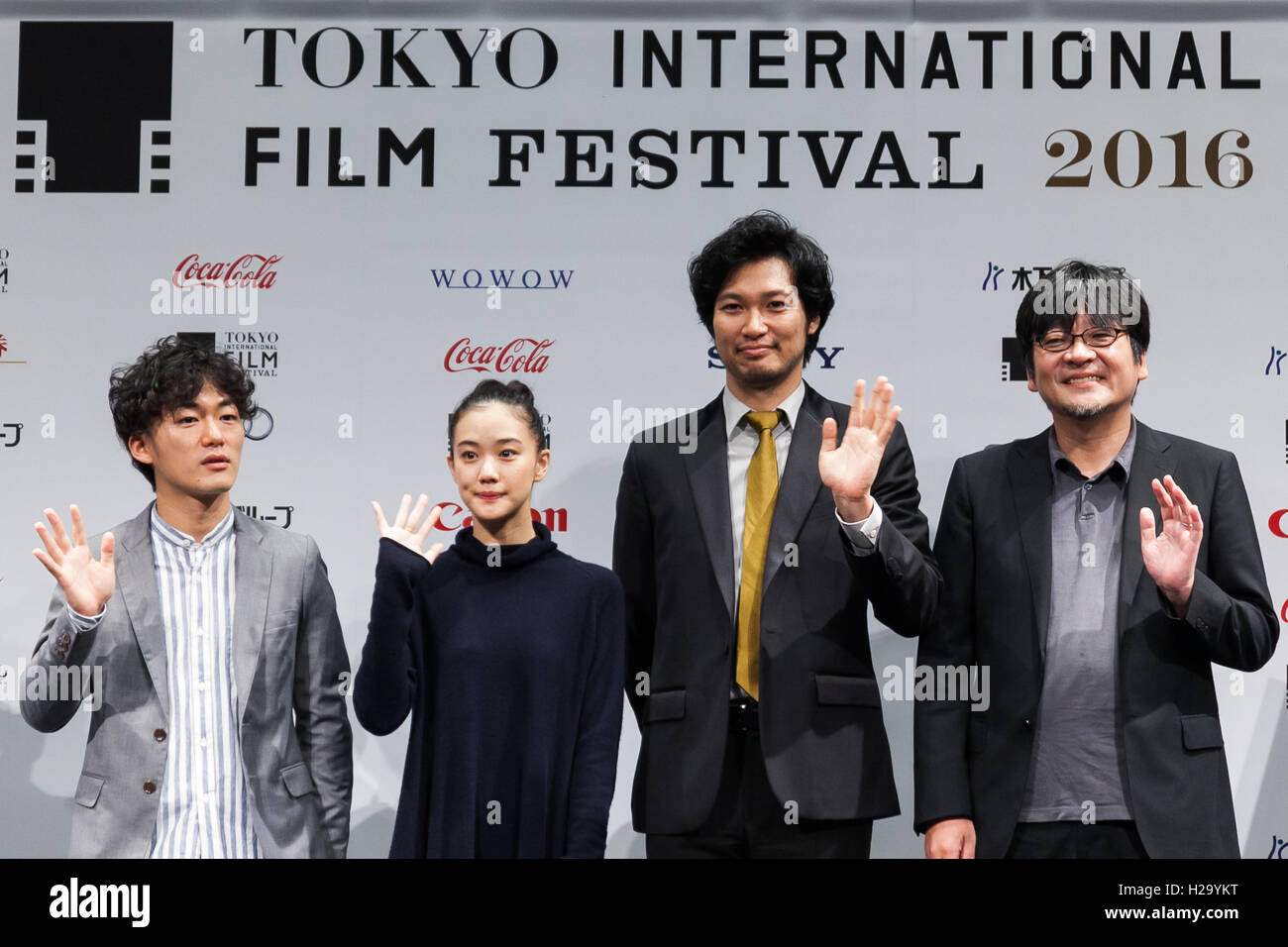 (L to R) Screenwriter and film director Daigo Matsui, actress Yu Aoi ...