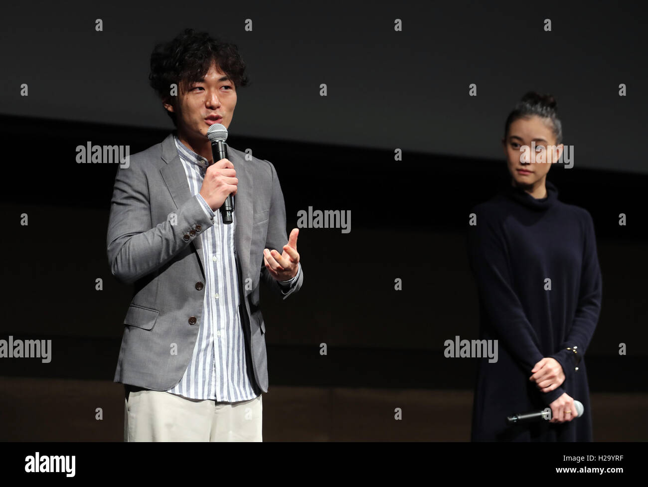 Tokyo, Japan. 26th Sep, 2016. Japanese film director Daigo Matsui (L ...