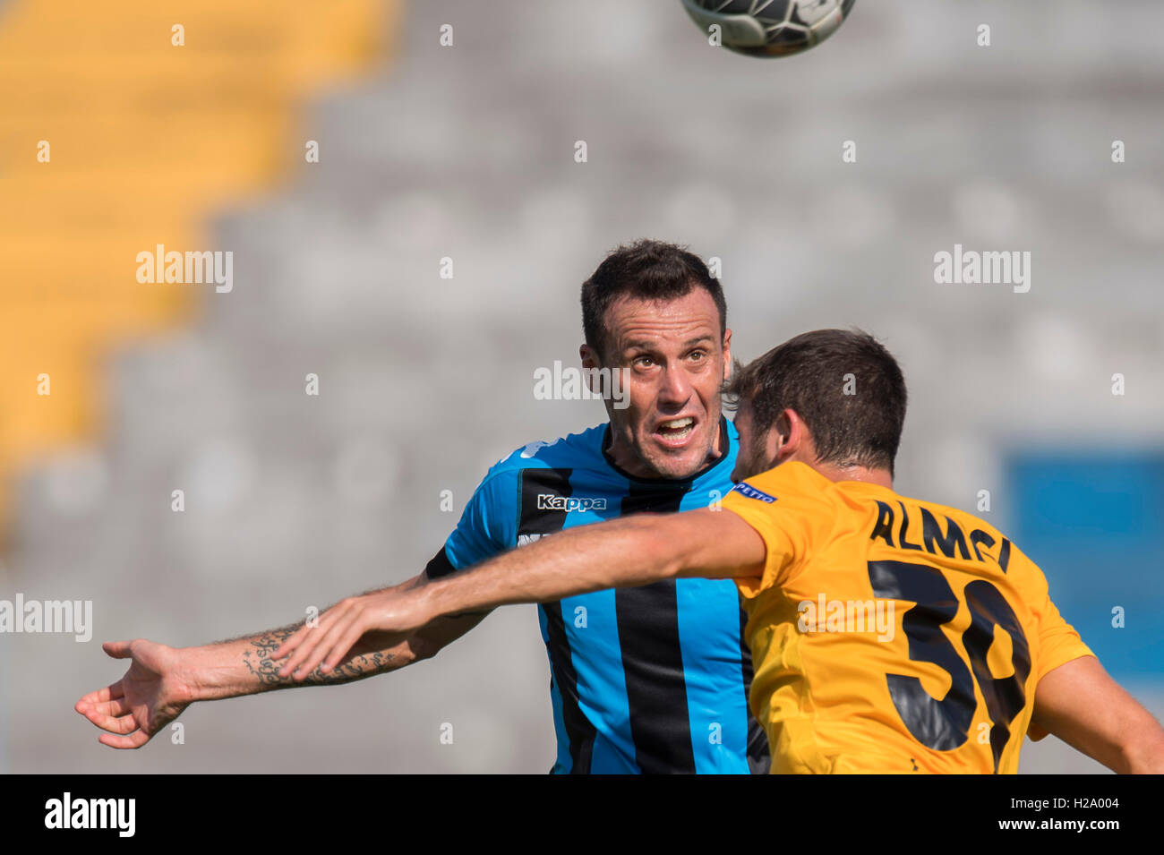 Pisa, Italy. 24th Sep, 2016. Daniele Mannini (Pisa), Alberto Almici ...