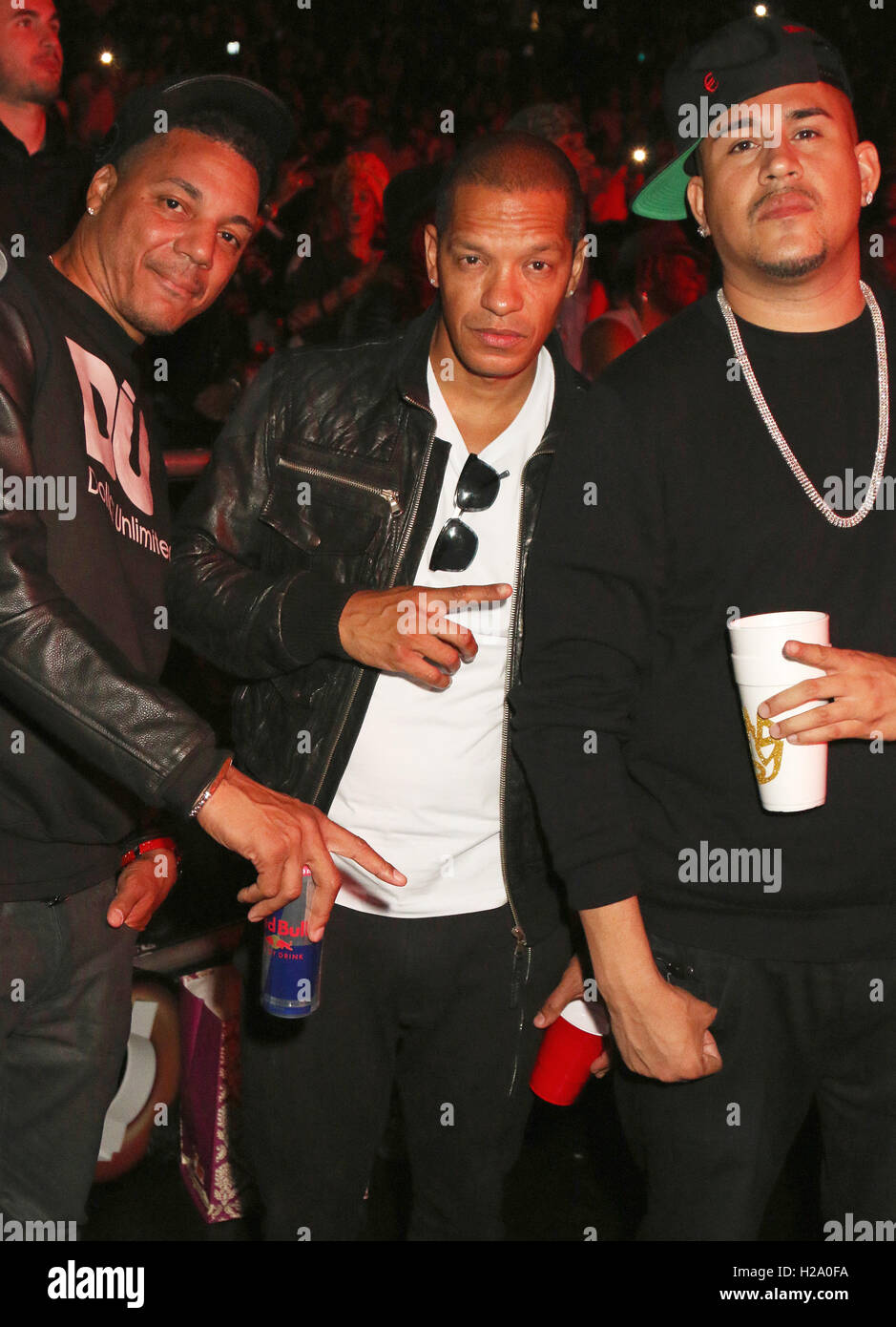 Newark, NJ, USA. 25th Sep, 2016. Rich Dollaz, Peter gunz and Cicso ...
