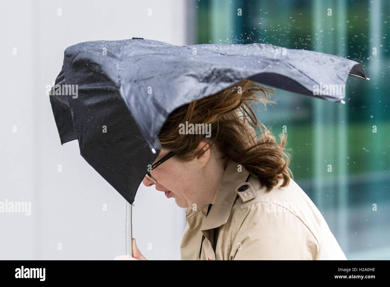 Rainy day & strong winds result in broken umbrella at the Labour ...