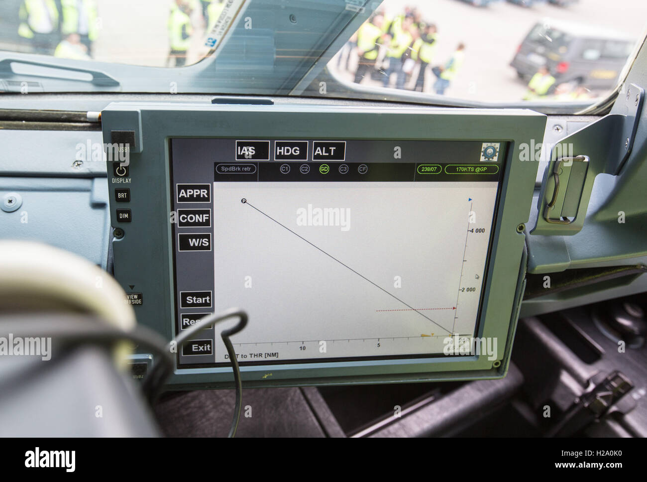 The screen of a new pilot assistance system can is installed in the ...