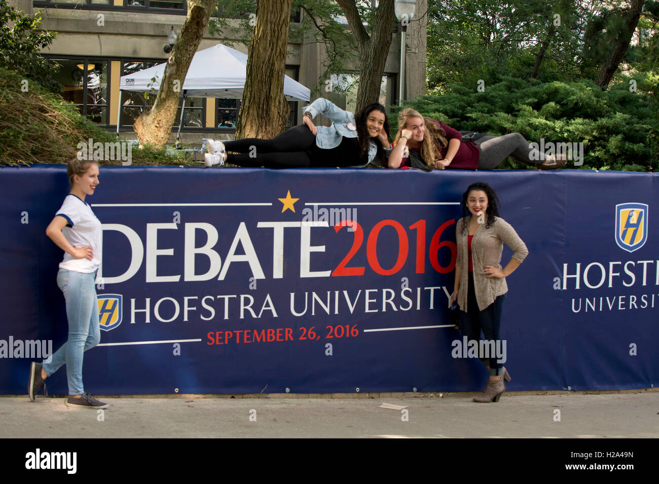 Hempstead, New York, USA. 26th Sep, 2016. Students pose for a photo ...