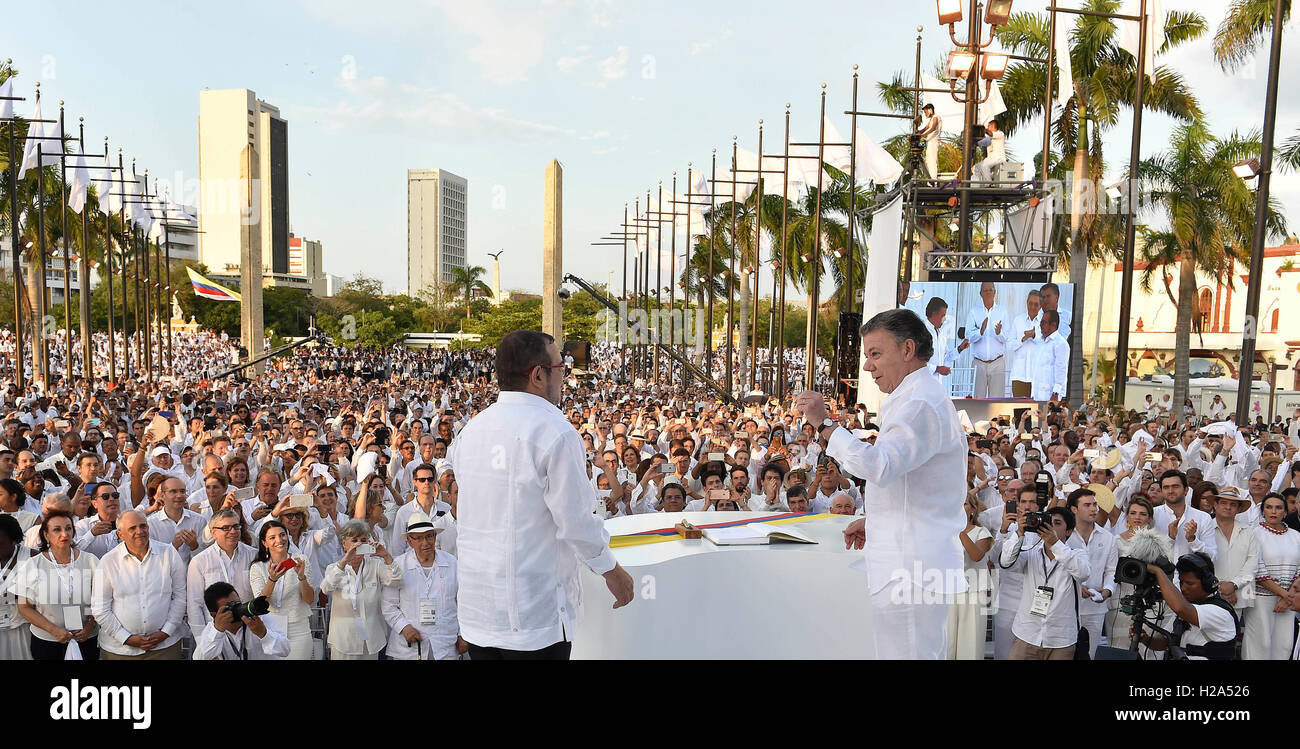Cartagena, Colombia. 26th Sep, 2016. Image provided by the Colombian ...