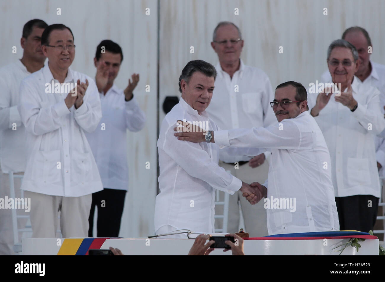 Cartagena, Colombia. 26th Sep, 2016. Colombian President Juan Manuel ...
