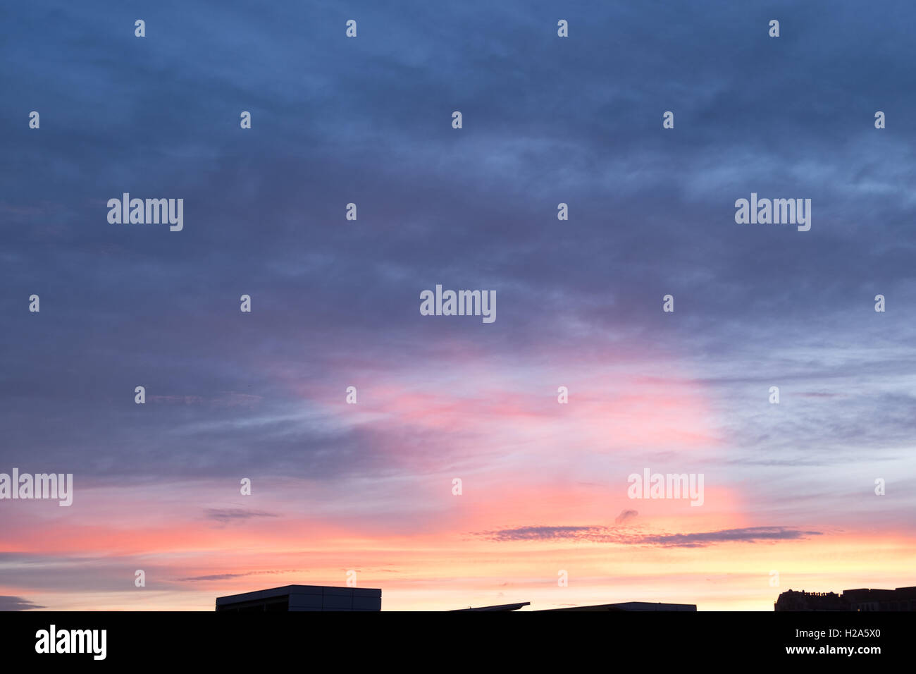 Colorful blue and red sky at sunset Stock Photo - Alamy