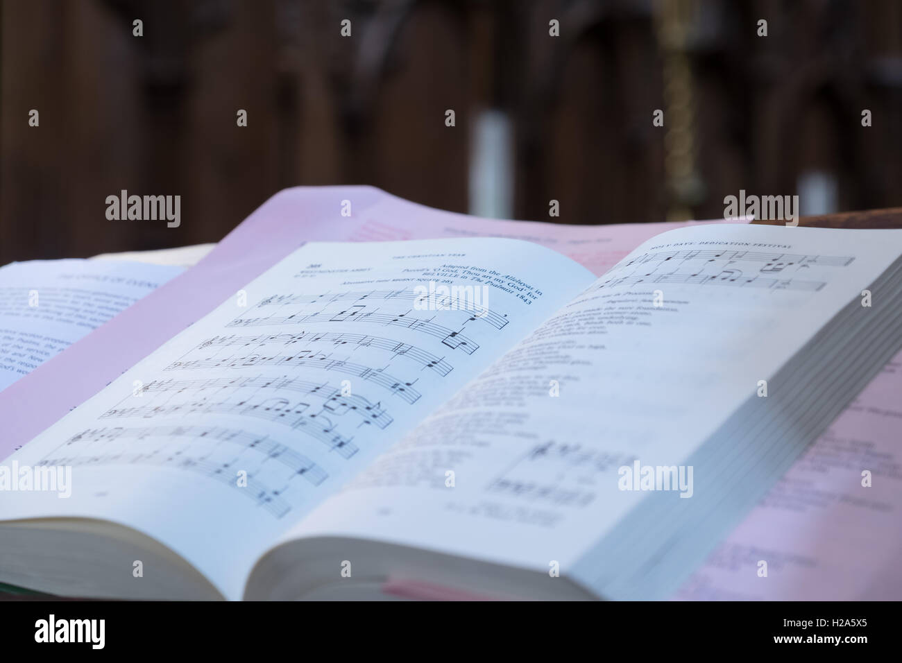 Isolated close up view of hymn book Stock Photo - Alamy