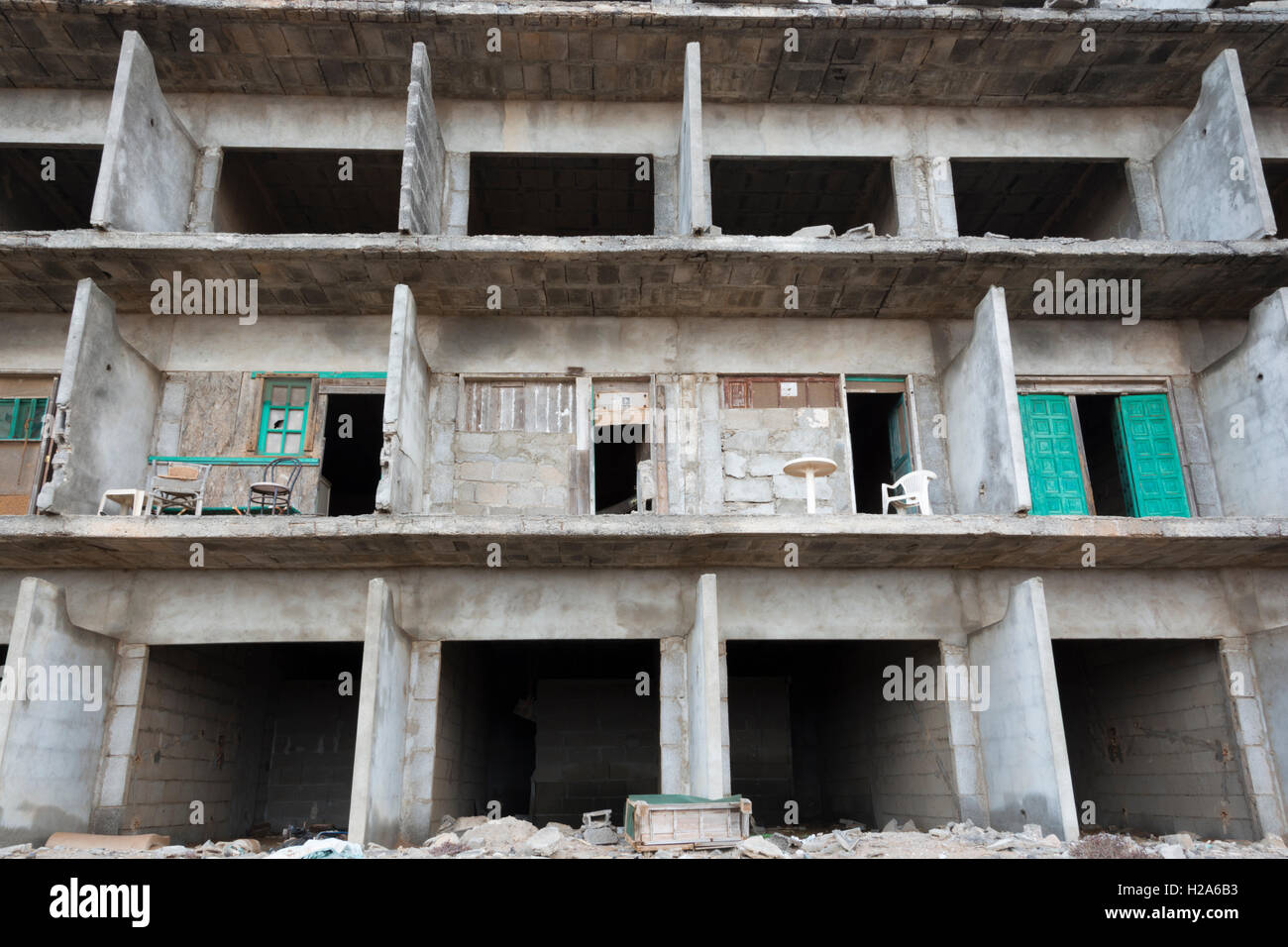 The abandoned hotel is called the Hotel of Los Charcones, but was named Atlante del Sol Hotel ...