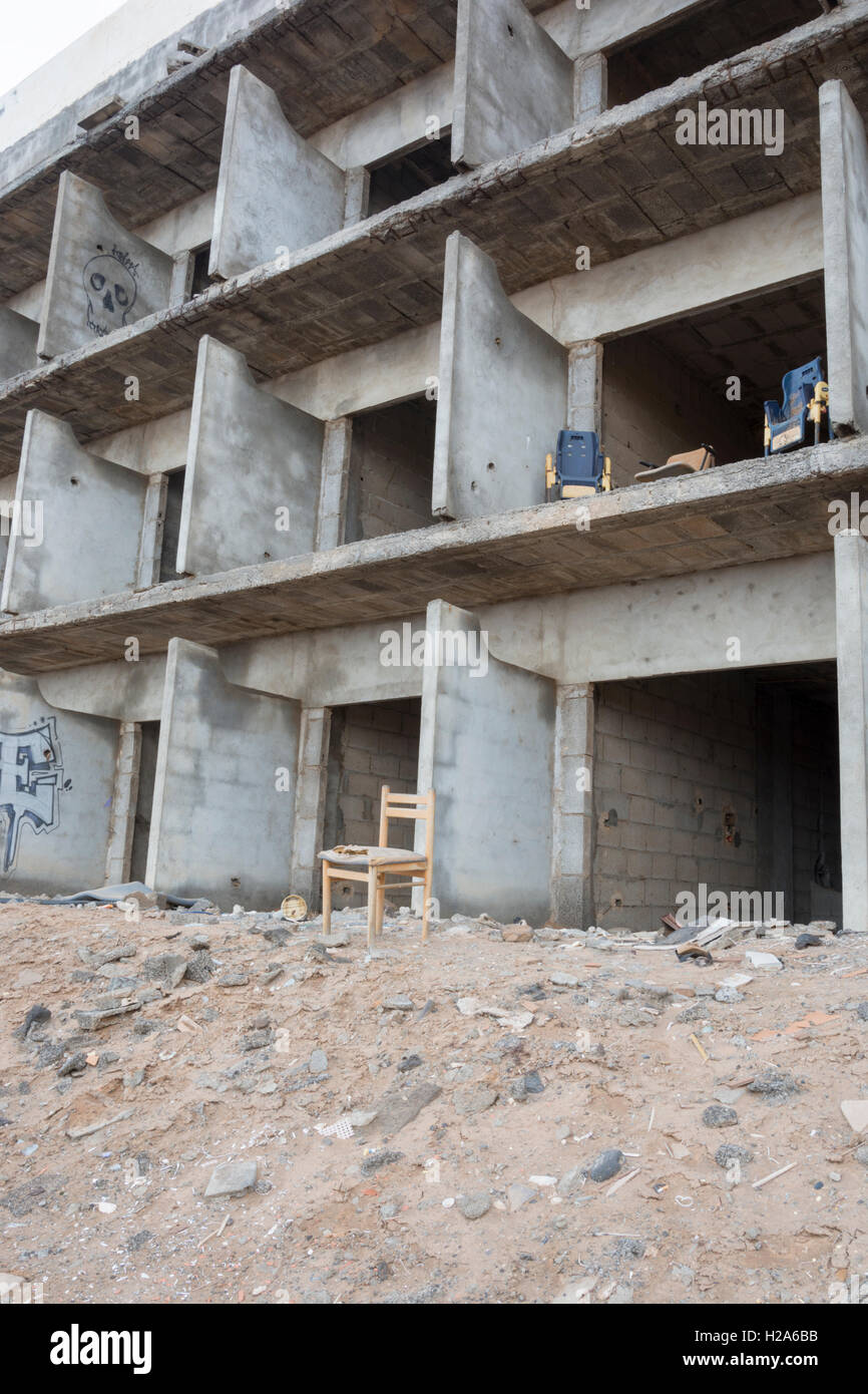 The abandoned hotel is called the Hotel of Los Charcones, but was named Atlante del Sol Hotel ...