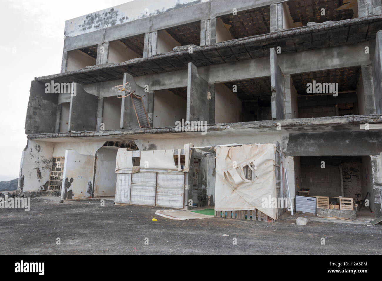 The abandoned hotel is called the Hotel of Los Charcones, but was named Atlante del Sol Hotel ...