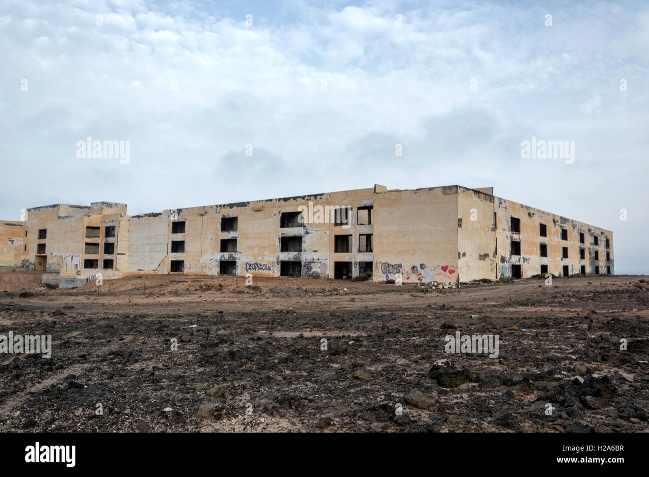 The abandoned hotel is called the Hotel of Los Charcones, but was named Atlante del Sol Hotel ...