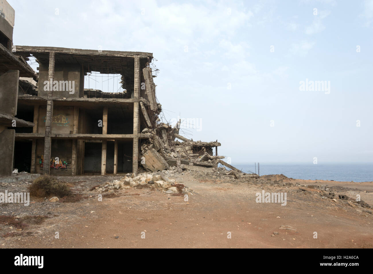 The abandoned hotel is called the Hotel of Los Charcones, but was named Atlante del Sol Hotel ...