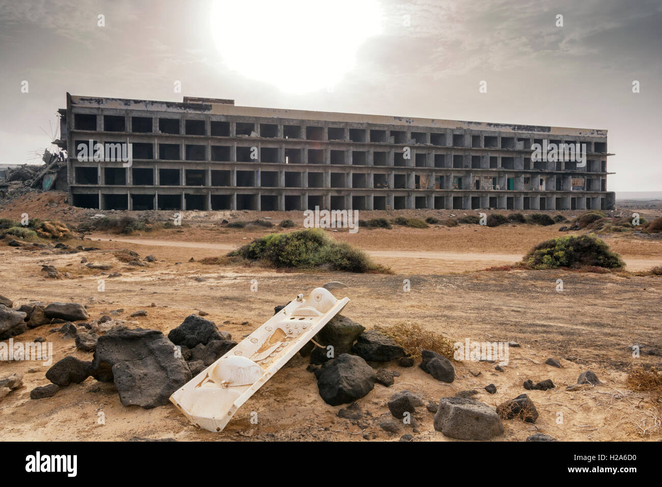 The abandoned hotel is called the Hotel of Los Charcones, but was named Atlante del Sol Hotel ...