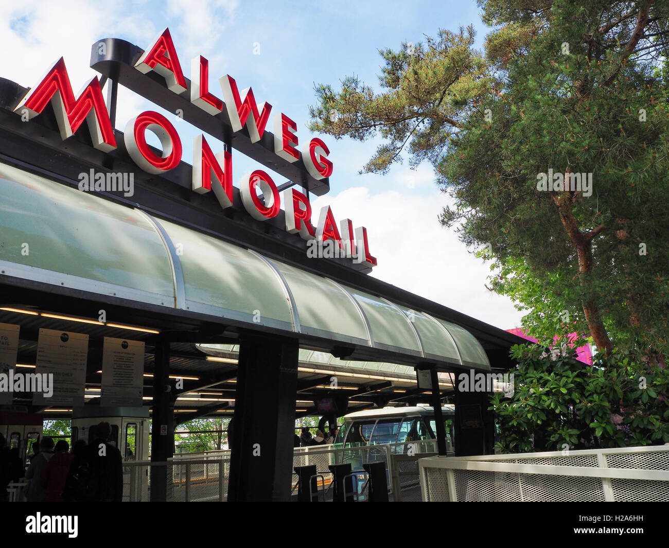 Alweg Monorail Station Seattle Stock Photo - Alamy