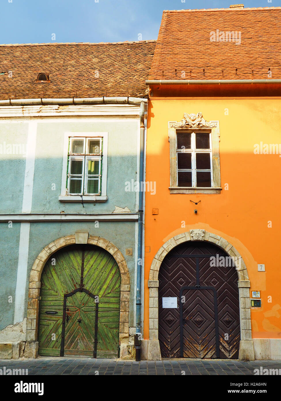 colourful homes in buda Stock Photo - Alamy
