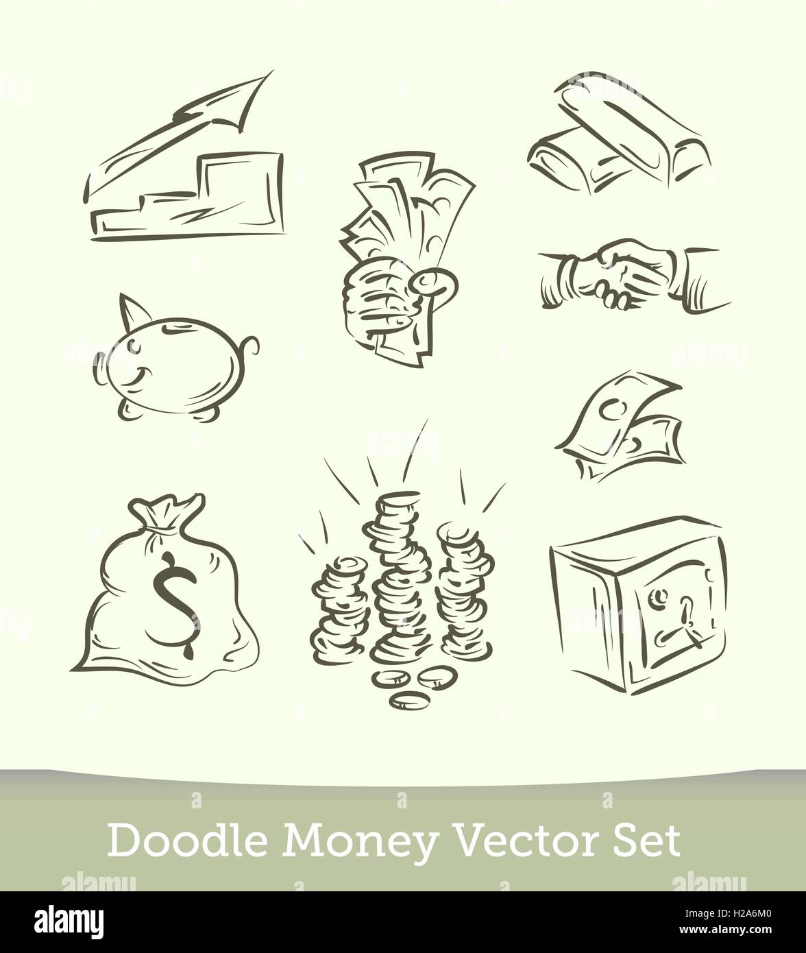 finance doodle set isolated on white background. Vector Stock Vector ...