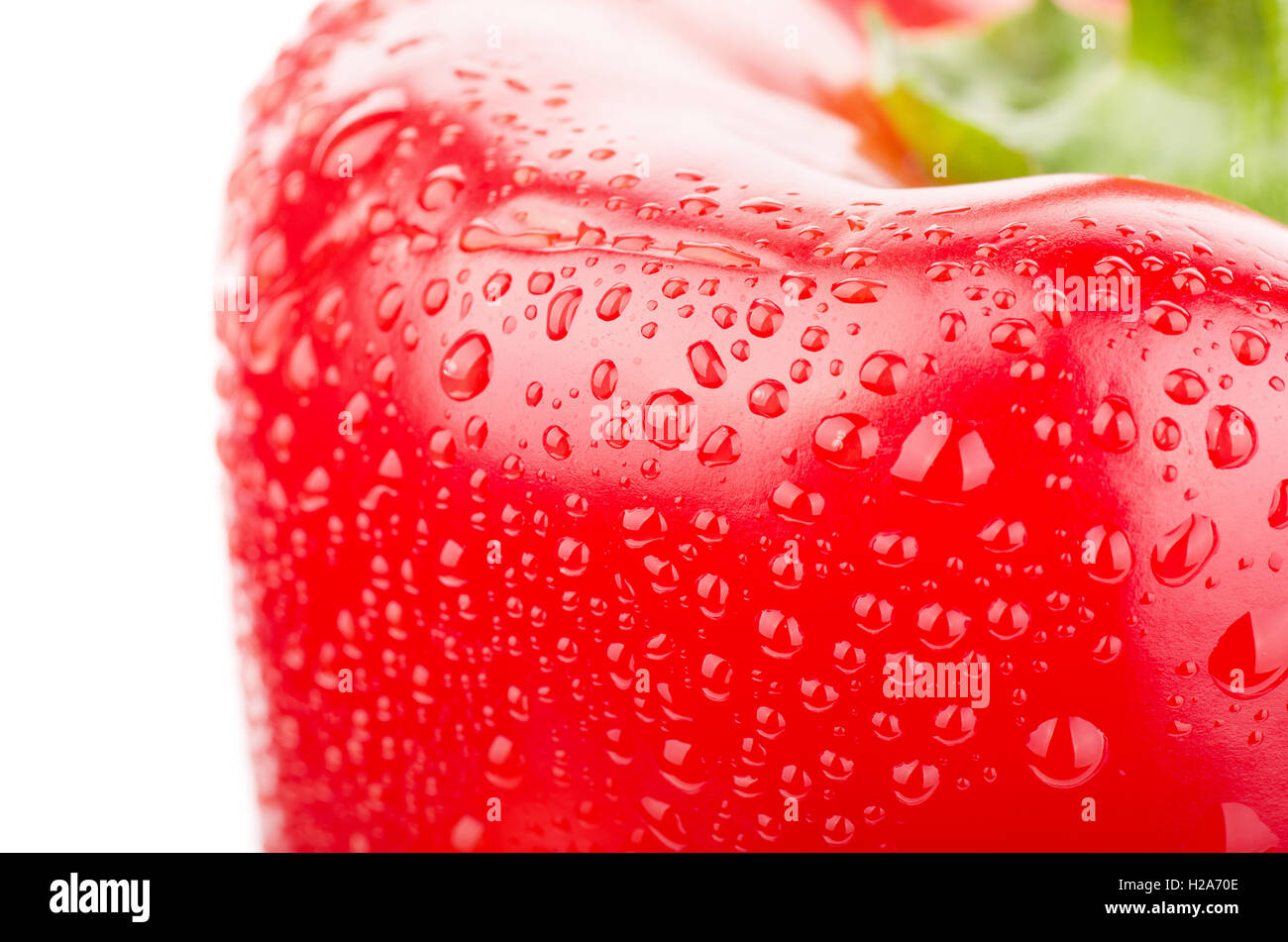 Fresh wet red papper isolated on white background Stock Photo - Alamy