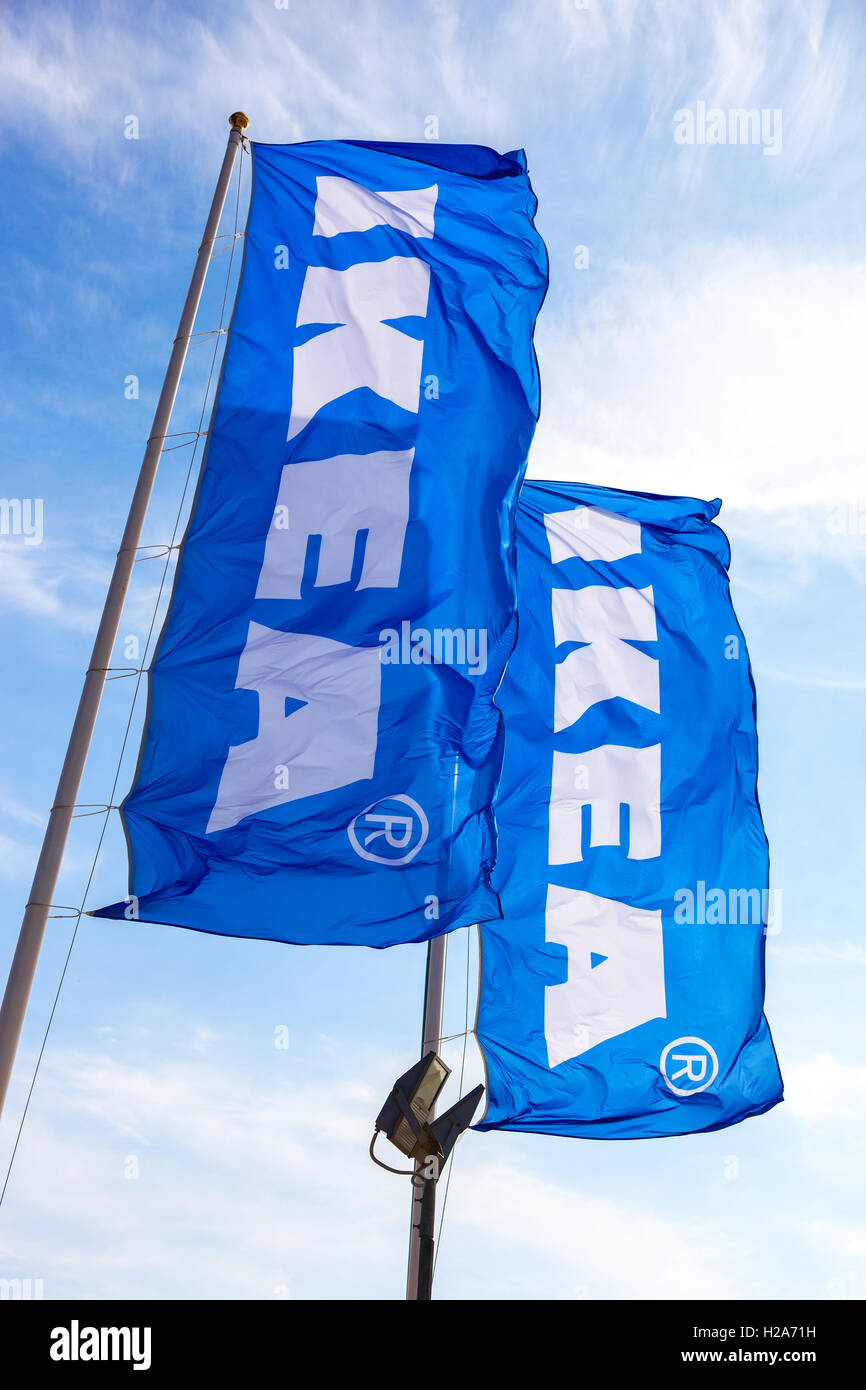 Flags swedish furniture company ikea hi-res stock photography and ...