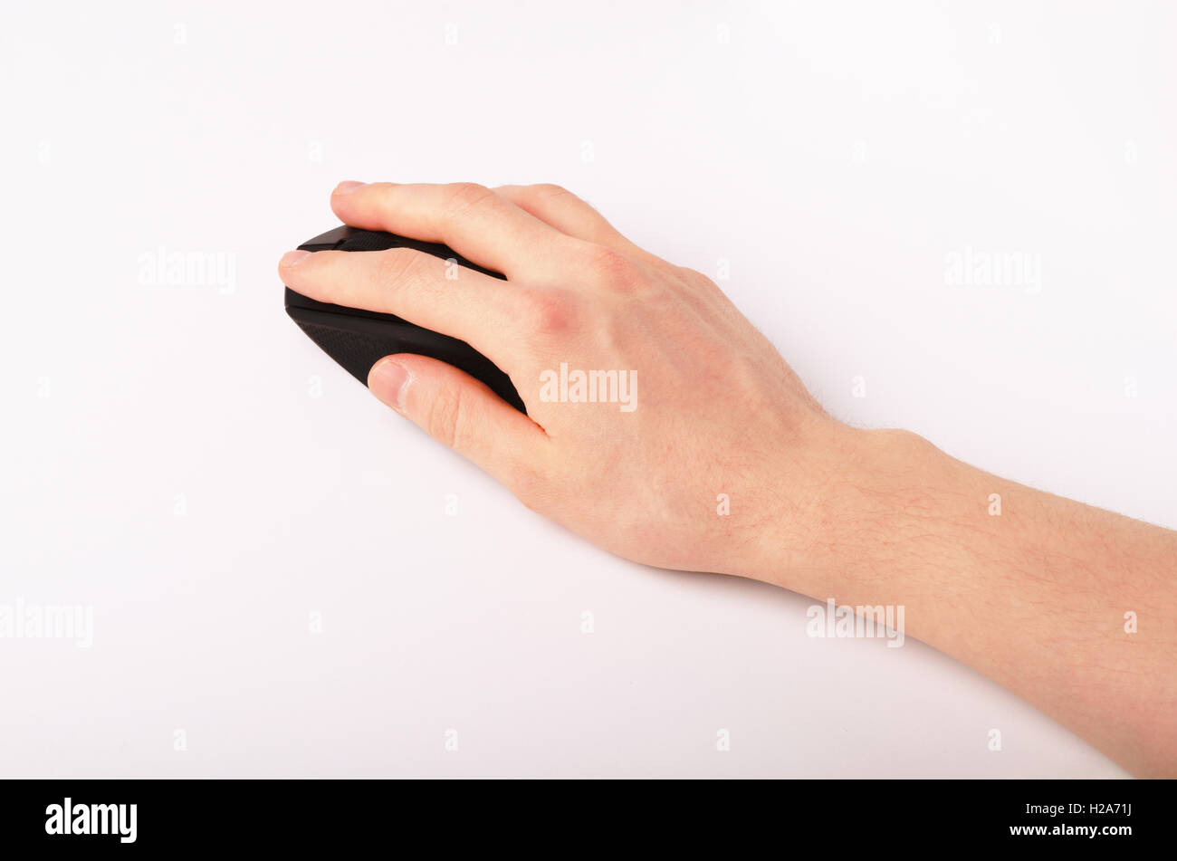 Computer mouse in hand isolated close up Stock Photo - Alamy
