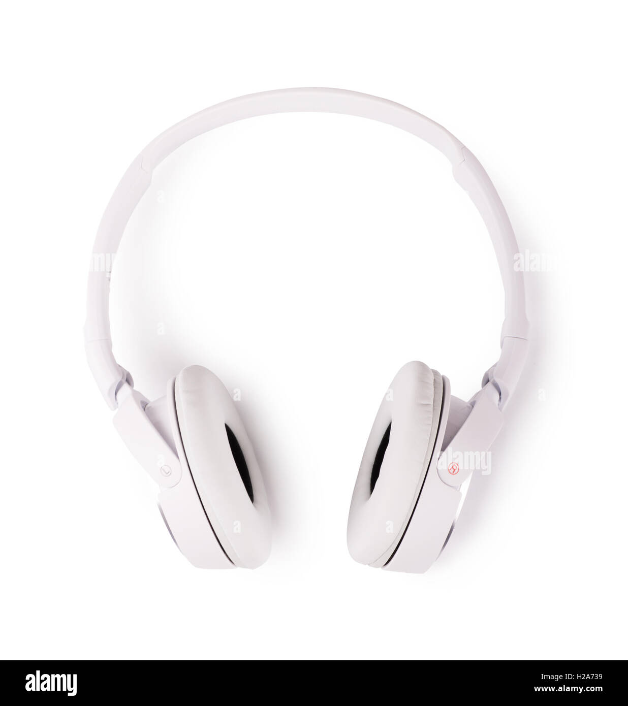 White headphones isolated on a white background Stock Photo - Alamy
