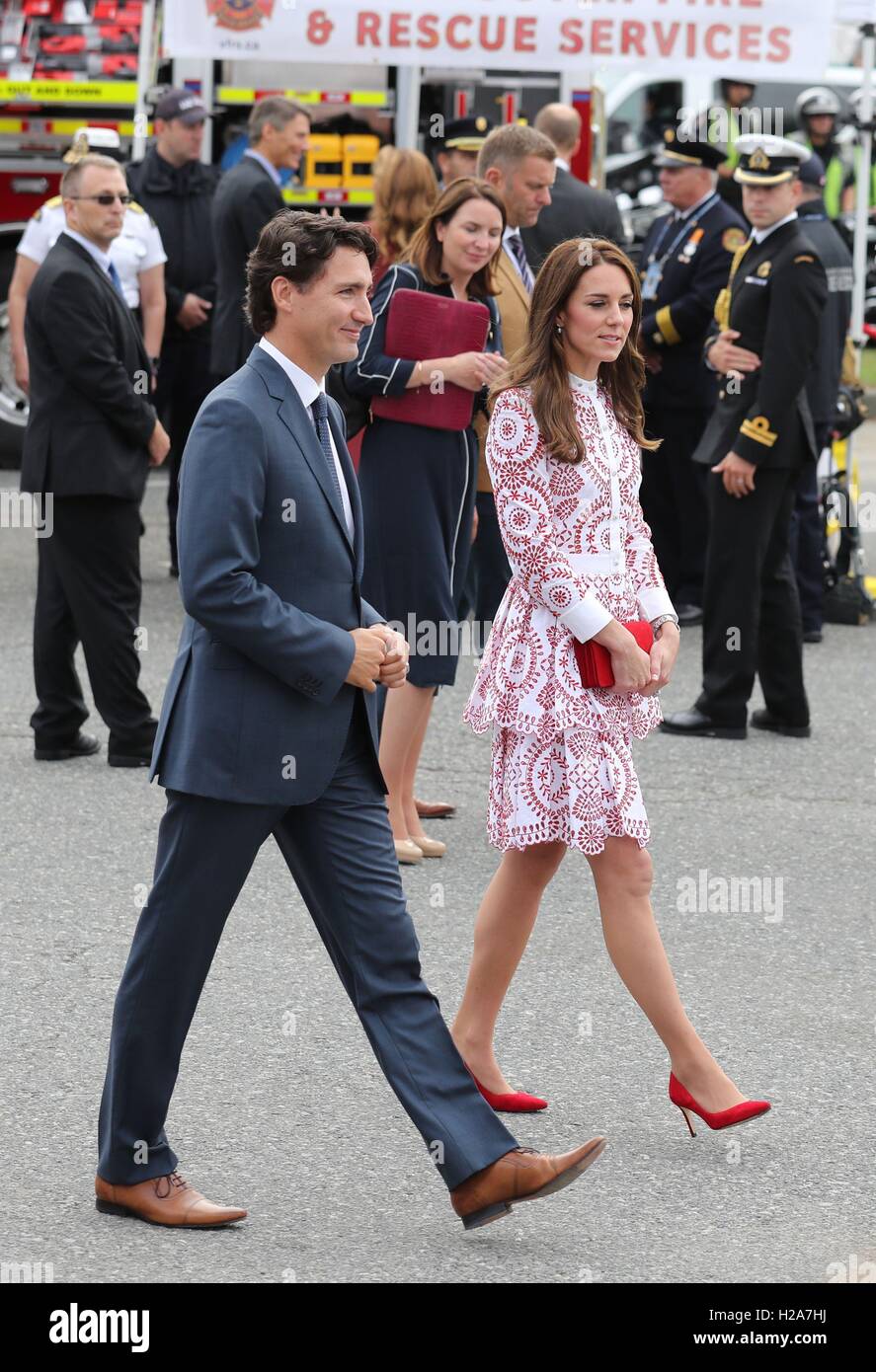 The Duchess of Cambridge with Canadian Prime Minister Justin Trudeau at ...
