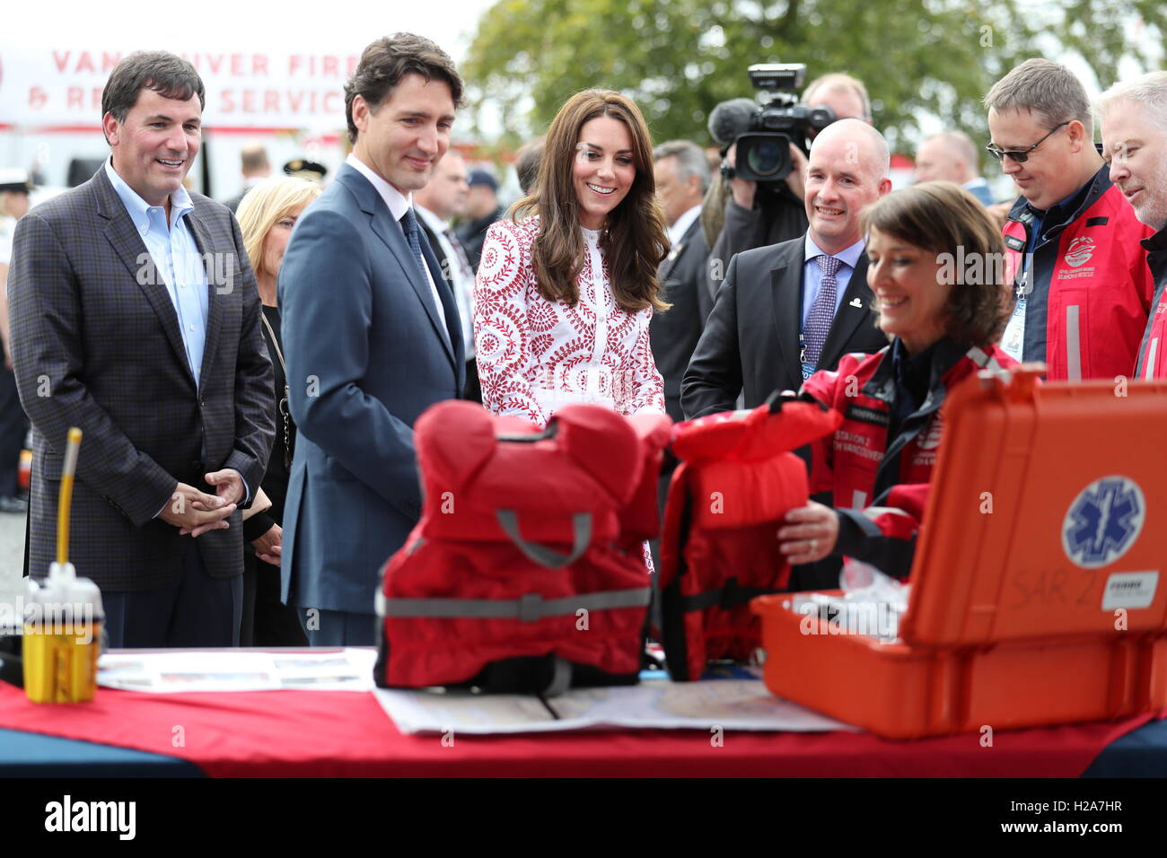 The Duchess of Cambridge, with Canadian Prime Minister Justin Trudeau ...