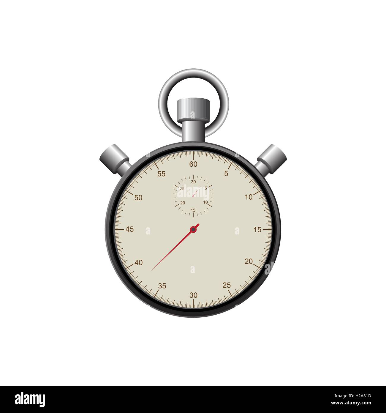 Retro vintage stopwatch isolated on white background vector ...