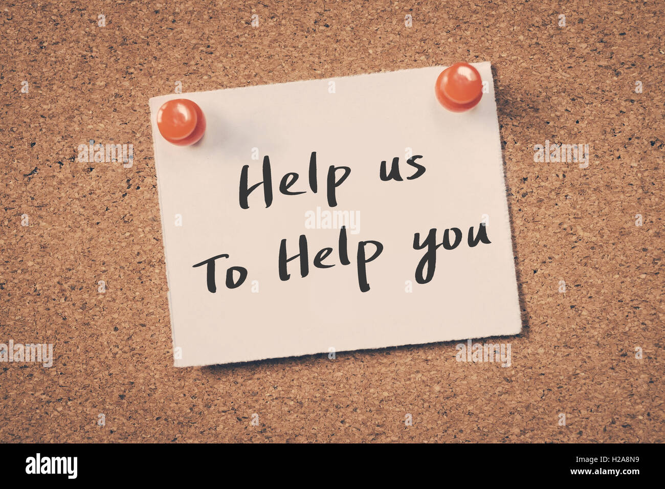 help us to help you Stock Photo - Alamy