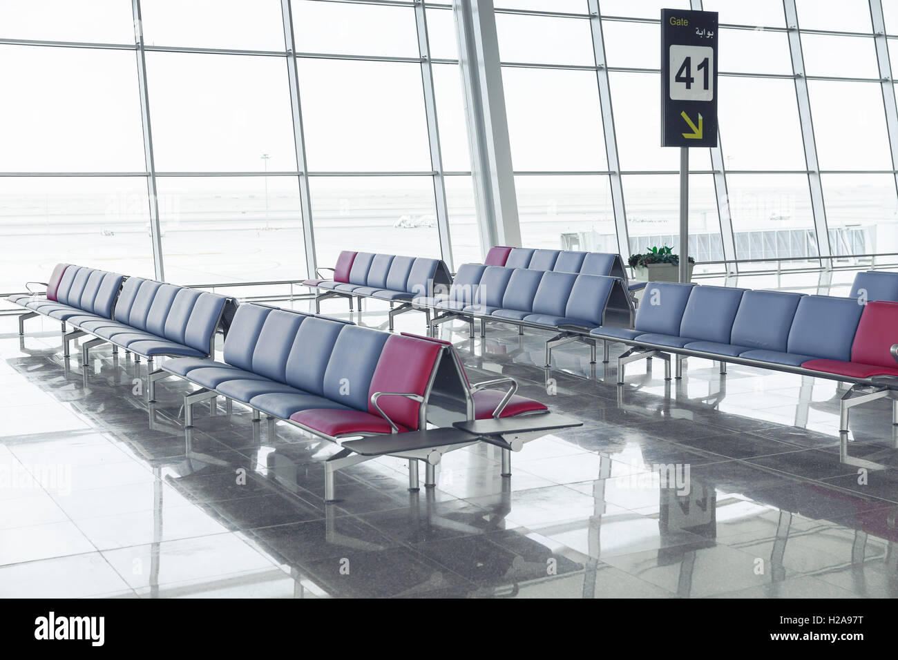 Modern Airport Lounge Seat Rows Stock Photo - Alamy