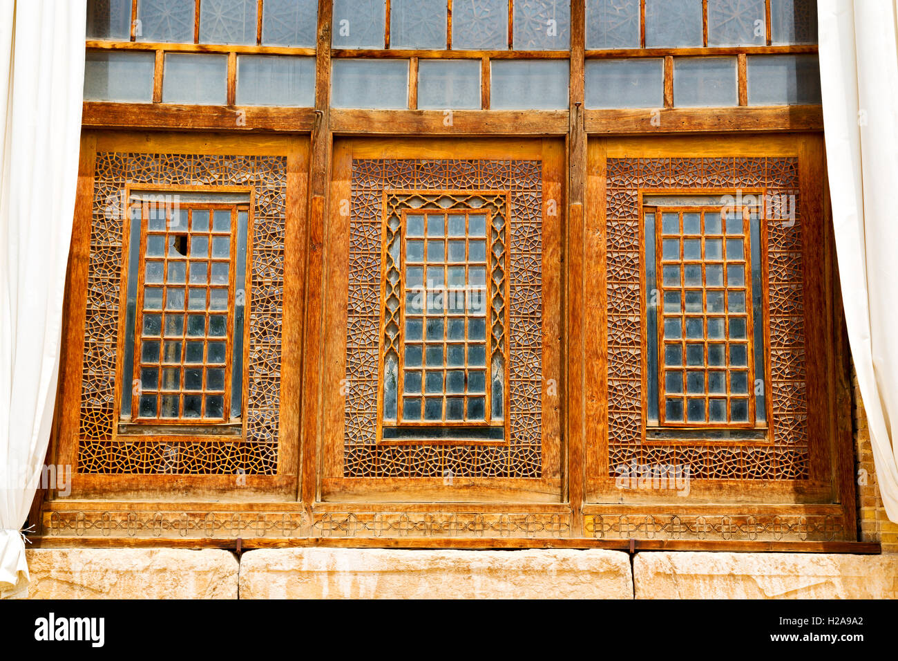 blur in iran shiraz the old persian architecture window and glass in ...