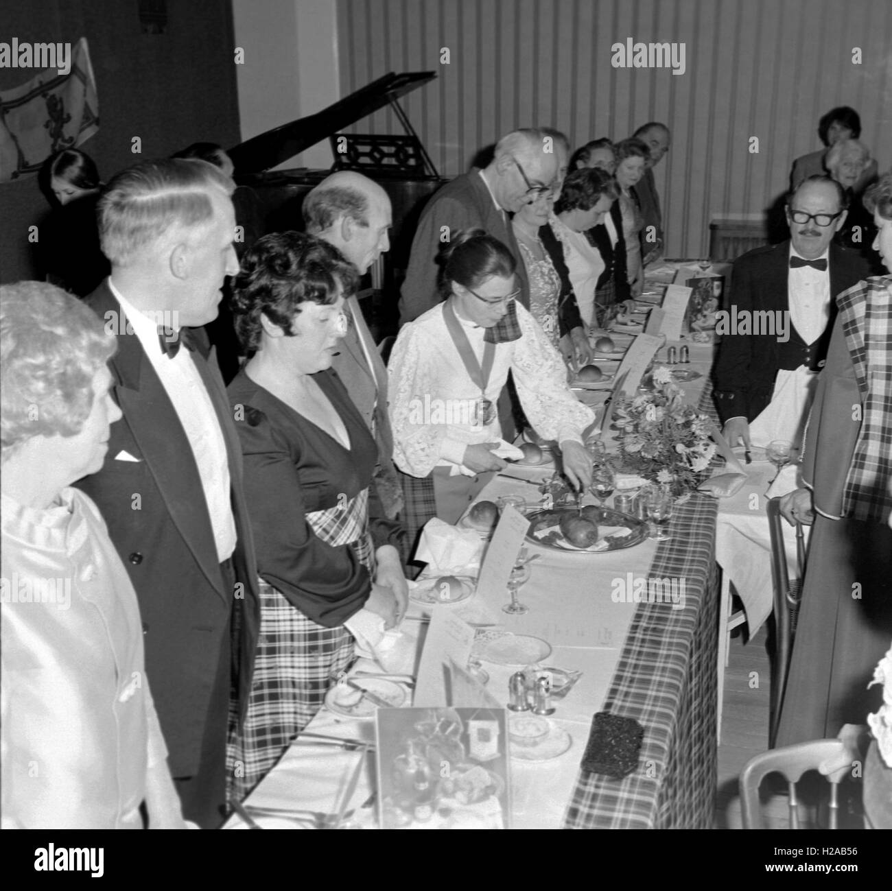 Both wearing kilts Black and White Stock Photos & Images - Alamy