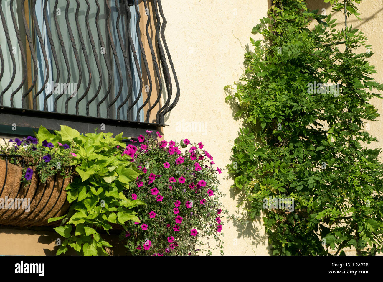 French country inn and Spa at the end of Summer Stock Photo - Alamy