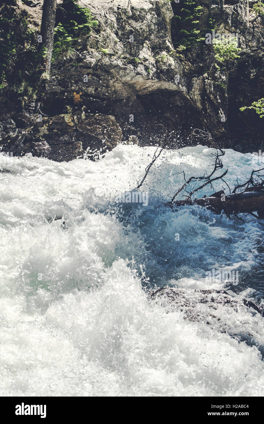 Splashing water in a wild river stream in the mountains Stock Photo - Alamy