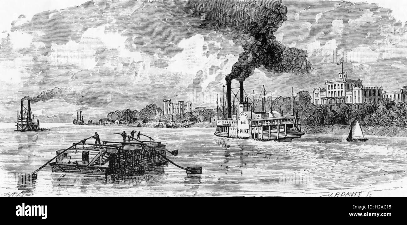 Mississippi steamer riverboat Black and White Stock Photos & Images - Alamy