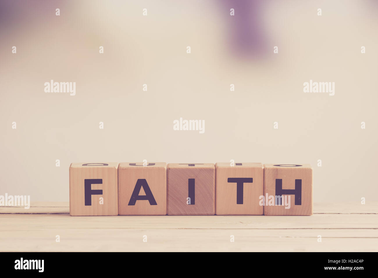 Faith sign made of wood in matte tones Stock Photo - Alamy