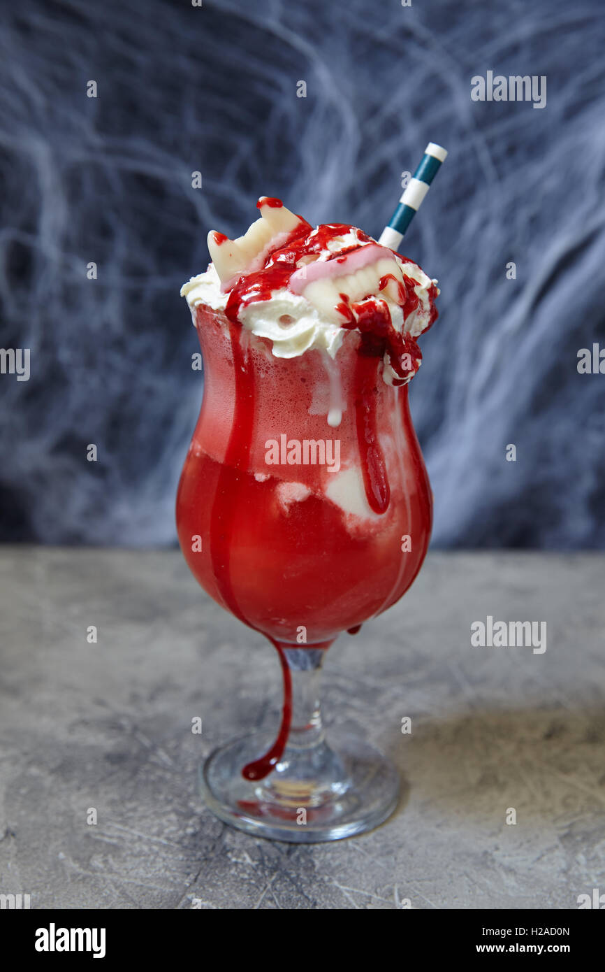 Halloween Vampire Ice Cream Floats Stock Photo - Alamy