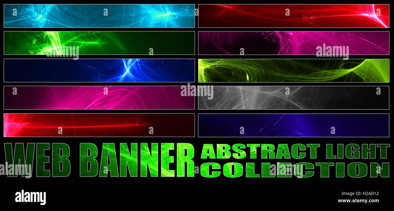 set 8. full web banner abstract light collection. standard size for ...